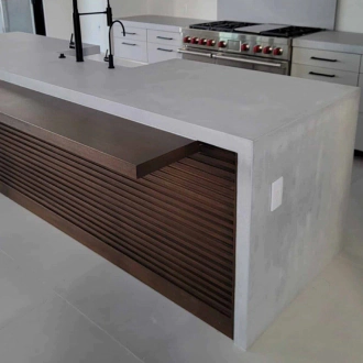 Concrete Waterfall Countertop Orlando, FL | Dreamcrete Custom Creations ...