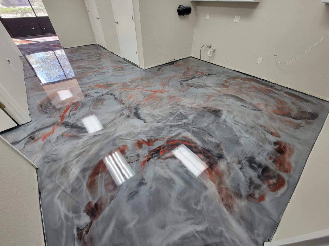 Metallic Epoxy Flooring Marbled - Orlando Florida WOW Factor!
